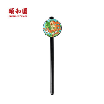颐和园 复古中国风风景签字黑色水性笔中性笔 夏日石舫