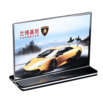 亚克力透明双面台签T型黑底抽拉台卡酒水广告展示牌立示牌A3A4A5A6 横款 100x150mm