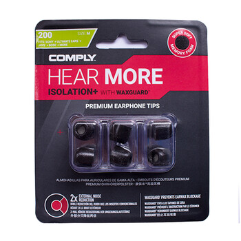 康佩来（COMPLY FOAM） 入耳式耳机C套通用隔音舒适耳帽Comply惰性慢回弹记忆海绵耳套 ISOLATION+（Tx200）中号M ...