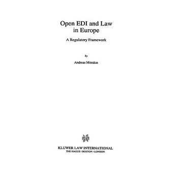 Open EDI and Law in Europe : A Regulatory Fr...