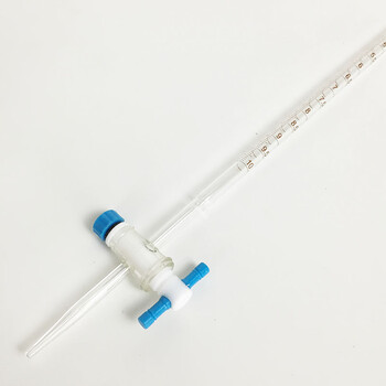 聚四氟乙烯活塞滴定管 酸碱两用通用 化学检定实验器材 10mL 透明