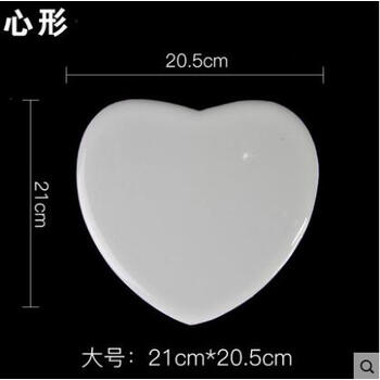水流星陶艺 白胎异形瓷板陶瓷装饰盘子瓷板画景德镇陶瓷釉上彩绘画 心形瓷板大号