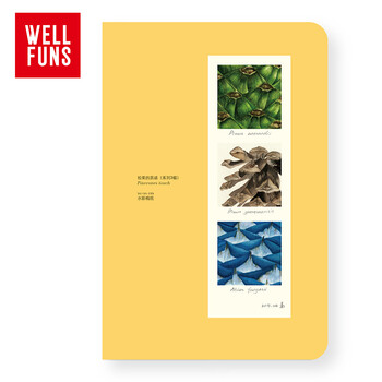 Wellfuns 文坊 植物手绘原创系列 精装锁线手账本 记事本 松果的质感  笔记本 速写本 