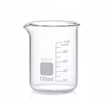 玻璃烧杯 烧器 加热量用玻璃杯 透明容器 教学仪器 实验用器材 100mL