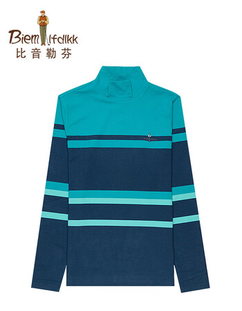比音勒芬（Biemlfdlkk）秋季女装立领长袖T恤衫823181449 55湖蓝色 S【图片 价格 品牌 报价】-京东