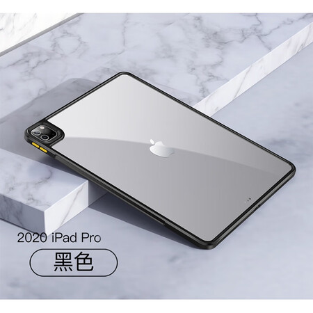 iPadPro保护套适用于苹果2020新款11英寸12.9平板背壳全包ipad保护壳pro带笔槽电脑 黑色边框 硅胶防摔/镜头加高/超清透抗黄 ...