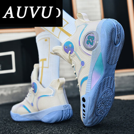 AUVU运动球鞋2024年秋季新款青少年男款儿童碳板篮球鞋防滑耐磨男鞋 米色皮面-幻影系列 37.5【图片 价格 品牌 报价】-京东