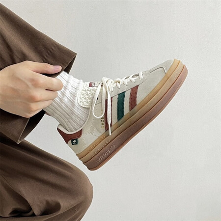 阿迪达斯 （adidas）Originals Gazelle bold 女 棕褐 粉色厚底松糕低帮休闲运动板鞋 IG3685棕褐 37【图片 ...