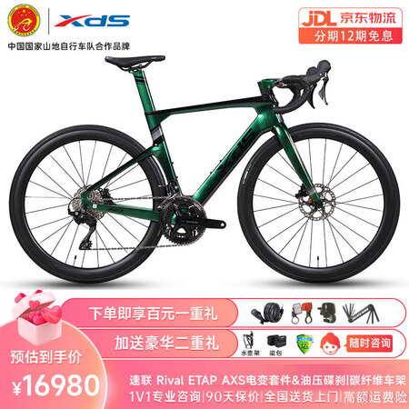 喜德盛（xds）喜德盛ad7喜德盛公路车碳纤维公路车公路自行车碳纤维公路自行车 绿魔（SARM RIVAL版） L（身高178-188cm ...