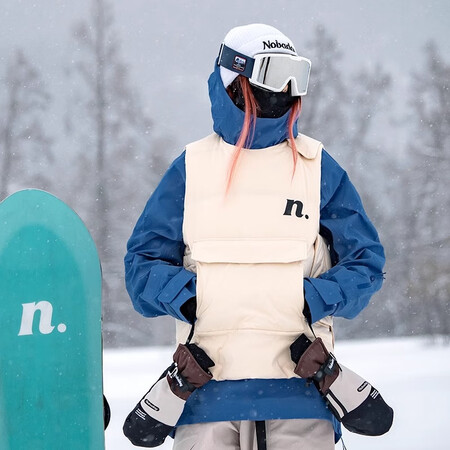 NOBADAY秋冬男款滑雪服羽绒马甲面包坎肩SUMMER情侣外套单板防风保暖 卡其色 L【图片 价格 品牌 报价】-京东
