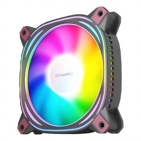 【爱国者Z12 反向ARGB】爱国者（aigo） 极光Z12黑色 反向 ARGB 5v3针主板同步 电脑机箱风扇 PWM温控 （12CM/降噪 ...