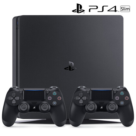 索尼（SONY） PS4 Slim/Pro游戏机 支持VR设备 3D眼镜拓展 港版 PS4 slim 1TB 港版 黑色双手柄套装【图片 价格 ...