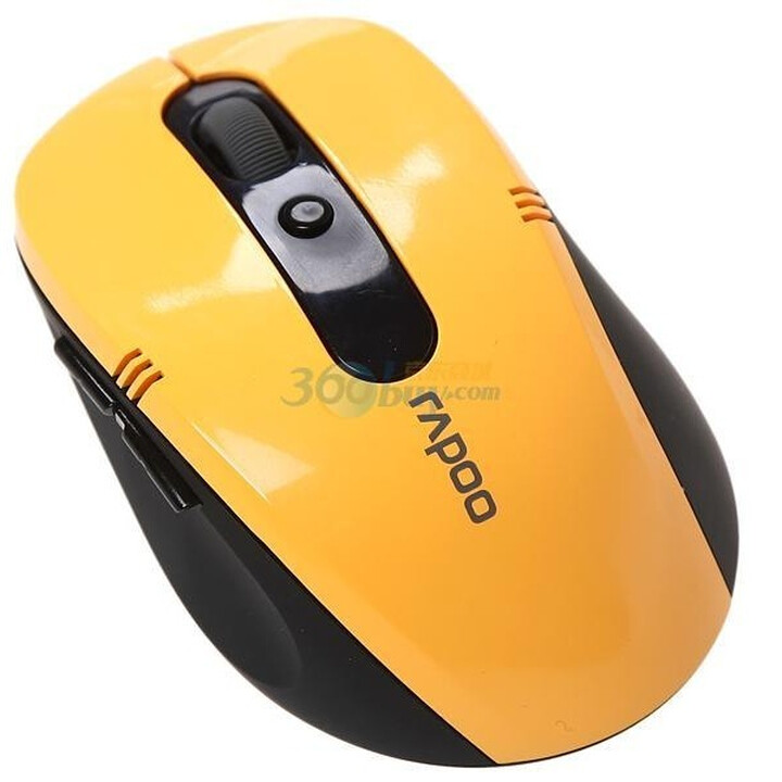 【雷柏7100】雷柏（Rapoo）7100 2.4G无线蓝光鼠标 经典黄【行情 报价 价格 评测】-京东