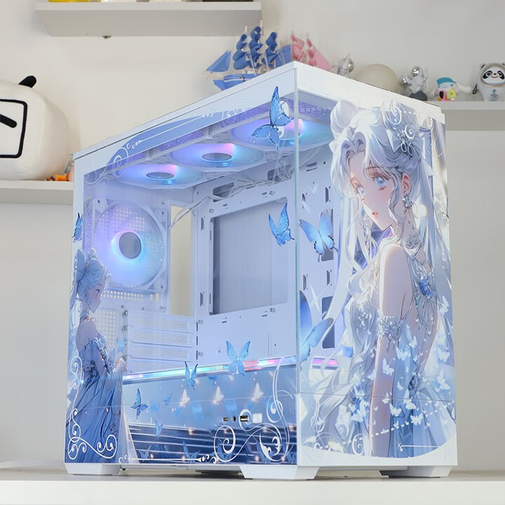NKZK星璨岚DIY二次元动漫机箱兼容360水冷M-ATX 星璨大岚ATX全景侧透海景房UV打印神光同步灯板 来图定制【机箱6面定制】 星璨岚 ...
