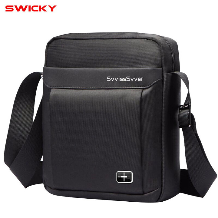 【SWICKYSK-91429】SWICKY瑞驰单肩包男士商务男包斜挎包 韩版时尚休闲 竖款男士包 黑色大号【行情 报价 价格 评测】-京东