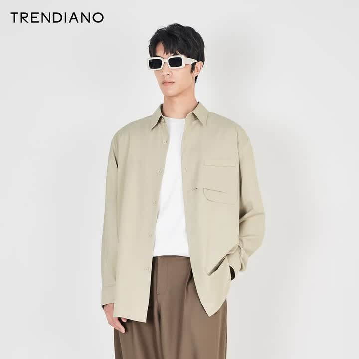 TRENDIANO官方2023新款秋季解构拼接时尚宽松长袖衬衫外套男潮 浅卡其531 XL【图片 价格 品牌 报价】-京东