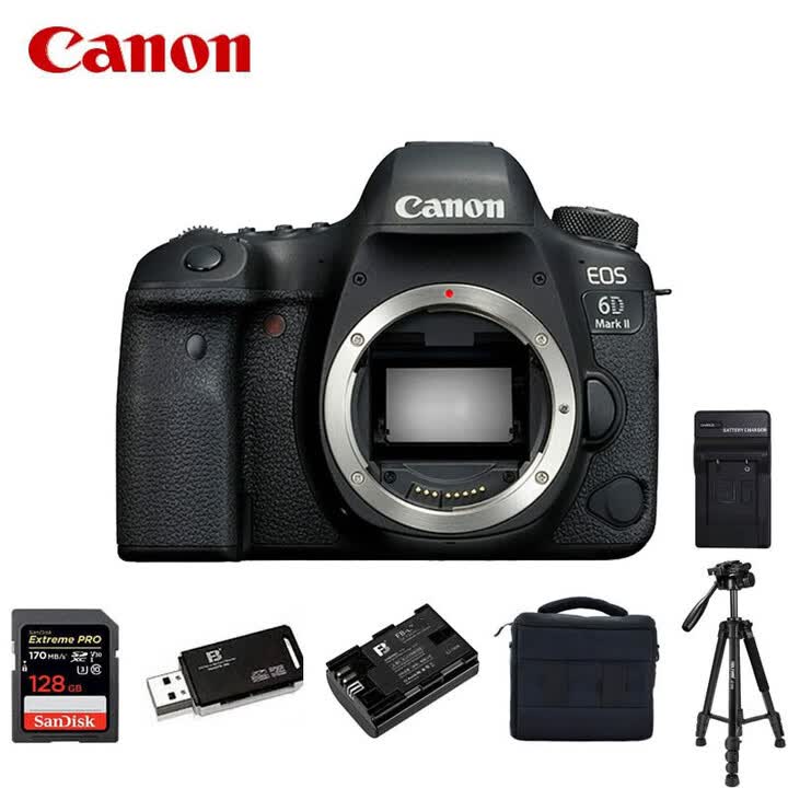 【佳能6D2】佳能（Canon）EOS 6D Mark II 6D2全画幅 专业单反相机 单机身 （约2620万像素）/128G套装【行情 ...