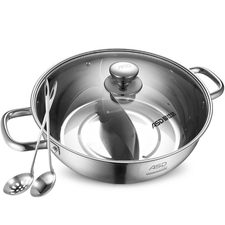 【爱仕达32CM 鸳鸯火锅】爱仕达（ASD）火锅304不锈钢火锅家用厨房汤锅涮锅一锅多用 32CM 鸳鸯火锅【行情 报价 价格 评测】-京东