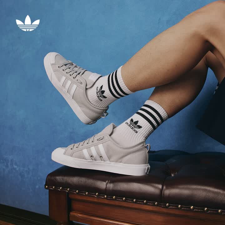 adidas NIZZA经典运动帆布鞋男子阿迪达斯官方三叶草HQ8526 灰色/白色 42【图片 价格 品牌 报价】-京东