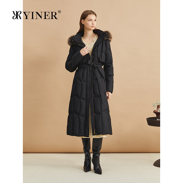 音儿（YINER）【蓬松白鹅绒】YINER音儿2024冬新款厚实高克重狐狸毛领长羽绒服 黑色 2XL【图片 价格 品牌 报价】-京东