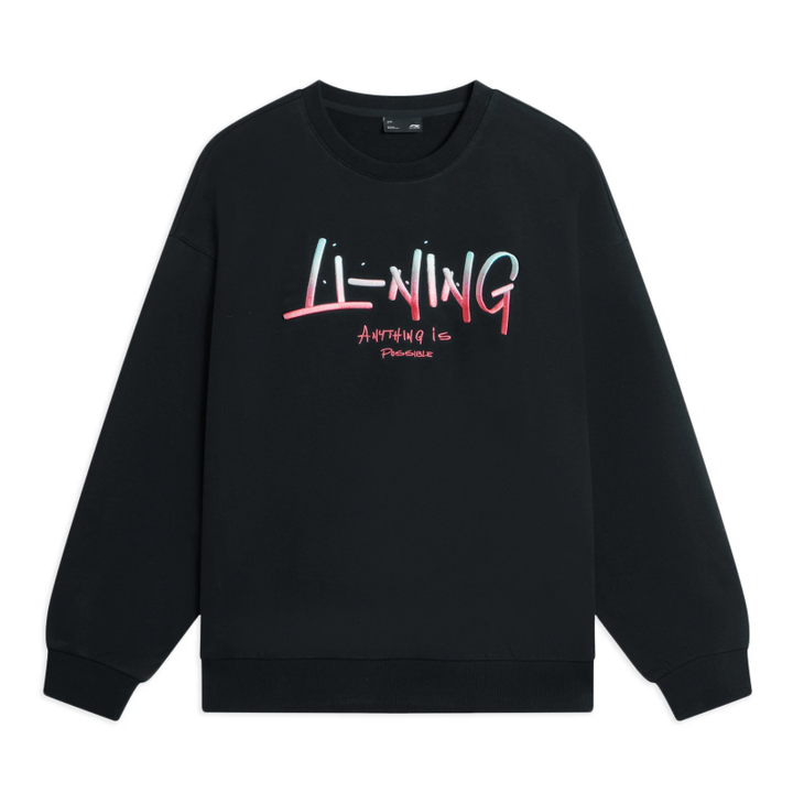 李宁 卫衣2022秋季新款圆领宽松情侣款套头衫男女同款运动卫衣AWDSF75 黑色 AWDSF75-2 M【图片 价格 品牌 报价】-京东