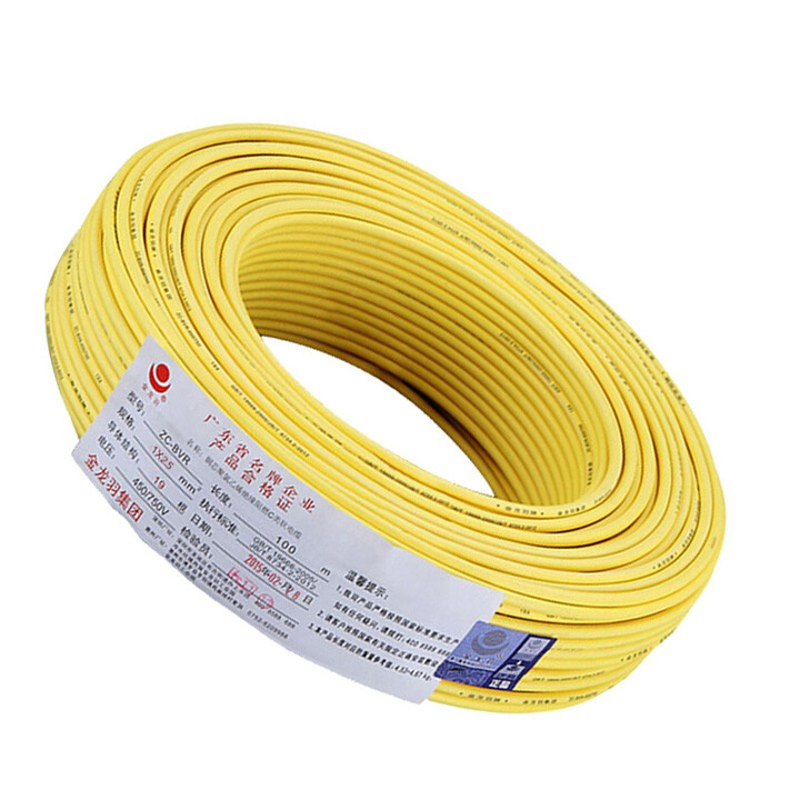 【金龙羽金龙羽 ZC-BVR2.5平方 国标 铜芯电线阻燃单芯多股软线电源线防阻燃 100米/卷 黄色*1】金龙羽 电线电缆 ZC-BVR2.5平方 国标 铜芯电线阻燃多股软线电源线防阻燃软线 ...