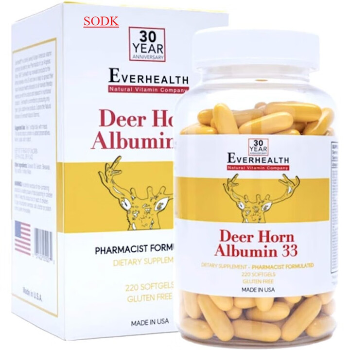 SODK-美国直邮Everhealth Deer Horn Albumin 33 复合维生素鹿角蛋白3【图片 价格 品牌 报价】-京东