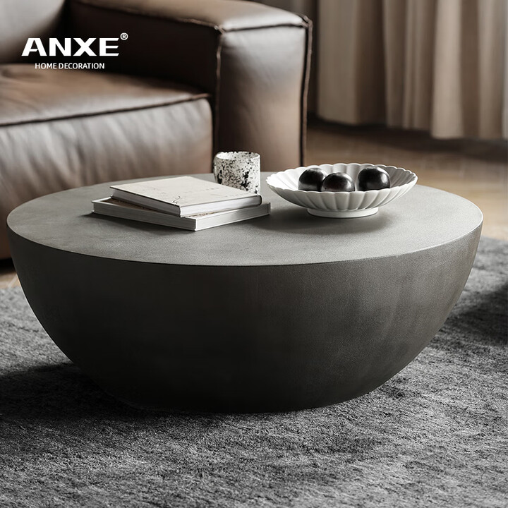 anxe工业轻奢风异形茶几小户型客厅创意比利时水泥漆圆形茶几原创设计 定制尺寸，请联系客服【图片 价格 品牌 报价】-京东