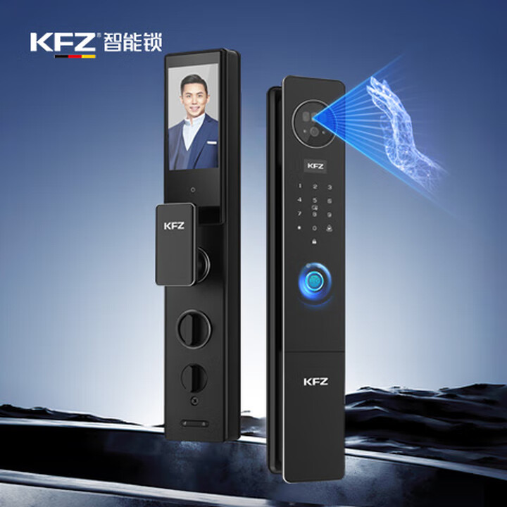 KFZ掌静脉人脸识别K8009别墅大门锁铸铝智能锁铜门锁家用智能门锁 雅黑【图片 价格 品牌 报价】-京东