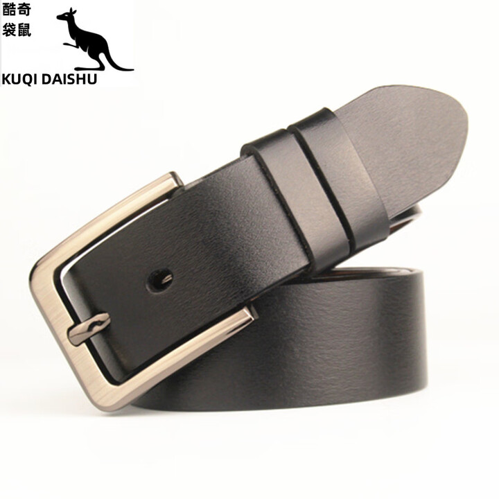 酷奇袋鼠（KUQIDAISHU）男式针扣大尺码腰带特长180厘米男士真皮纯牛皮加长超长皮带腰带 黑色180【图片 价格 品牌 报价】-京东