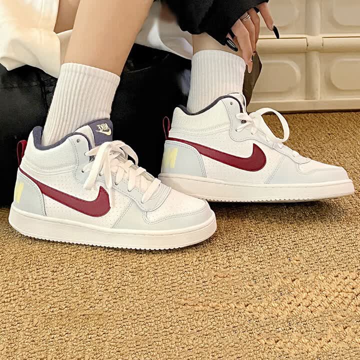 耐克（NIKE）板鞋女鞋冬季新款Court Borough中帮复古休闲鞋轻便透气运动鞋 FV8122-161 40【图片 价格 品牌 报价】-京东