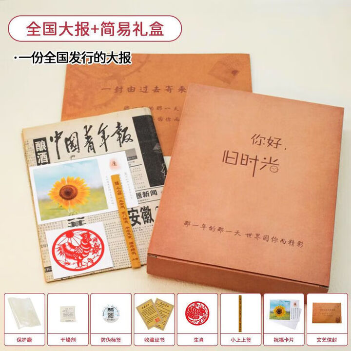 生日报纸出生当天的原版老报纸旧创意生日礼物定制日期年份怀旧 全国大报+简易礼盒 八零年代拍下备注阳历日期【图片 价格 品牌 报价】-京东