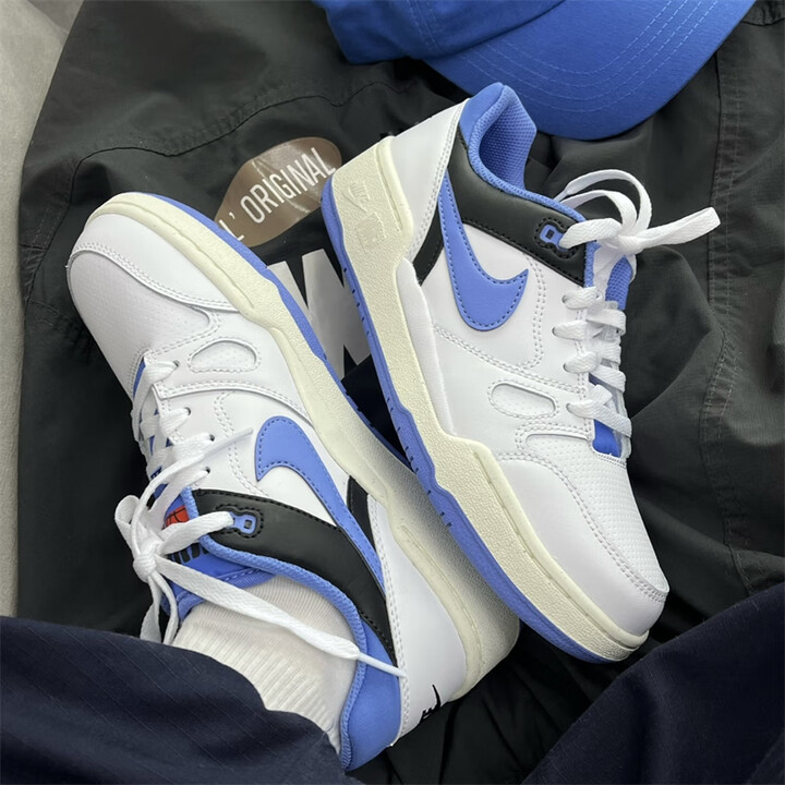 耐克（NIKE）FULL FORCE LOW防滑耐磨复古低帮潮流舒适轻便男鞋运动休闲板鞋 FB1362-100白蓝 39 (245mm)【图片 ...