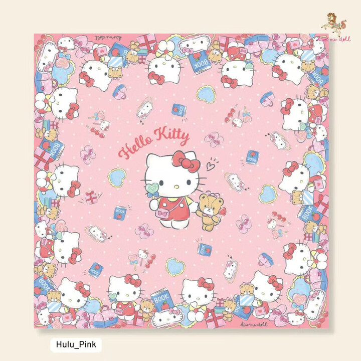 【含kt布袋子】泰国kiss me doll丝巾围巾hello kitty 50周年款 粉色礼物 款式7【图片 价格 品牌 报价】-京东