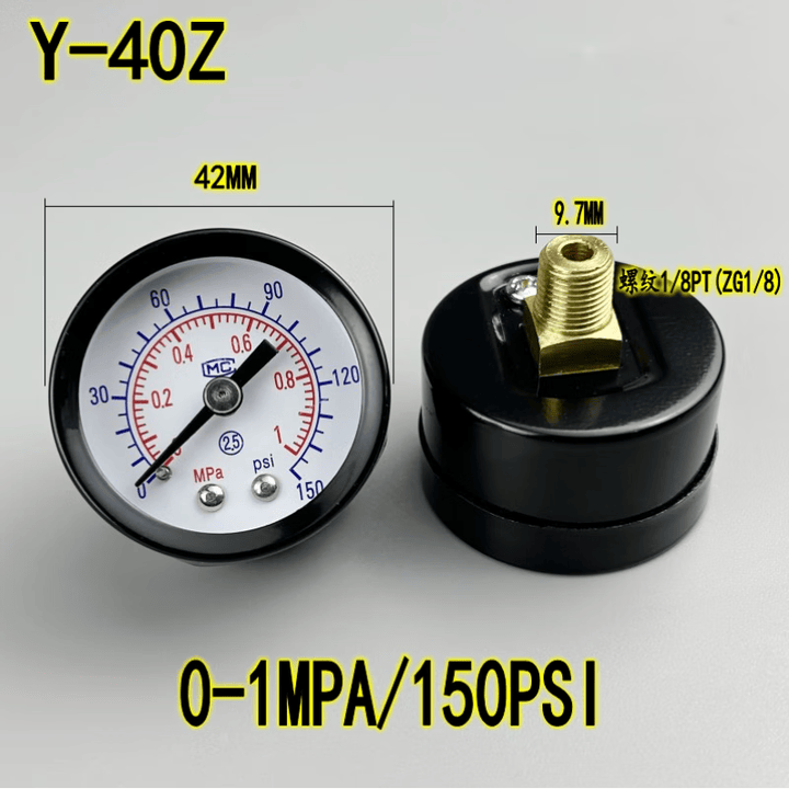 ZYZXY40Z Y50Z Y60Z轴向压力表真空表气压水压气动表背接式 KG/MP Y-40Z 0-1MPA/150PSI 螺纹1【图片 ...