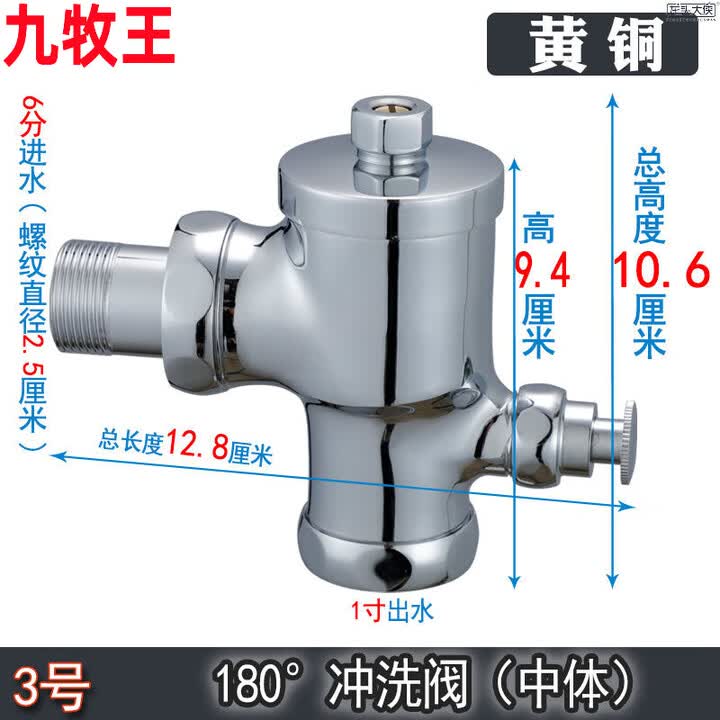 九牧王（joxod）铜按钮式延时大便冲水阀入墙式蹲坑自闭冲水器手按式冲洗阀 3号6分中体【图片 价格 品牌 报价】-京东