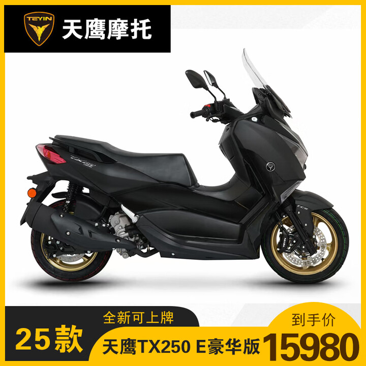 天鹰25款天鹰TX250E豪华版踏板摩托车燃油整车可上牌 黑色【图片 价格 品牌 报价】-京东