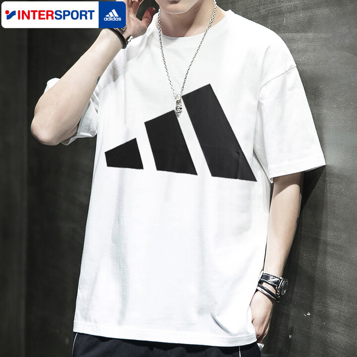 阿迪达斯（adidas）T恤男 2025夏季新款运动休闲服健身新款服快干透气圆领短袖上衣 白色/大LOGO/全棉透气 S 175/92A【图片 价格 品牌 报价】-京东