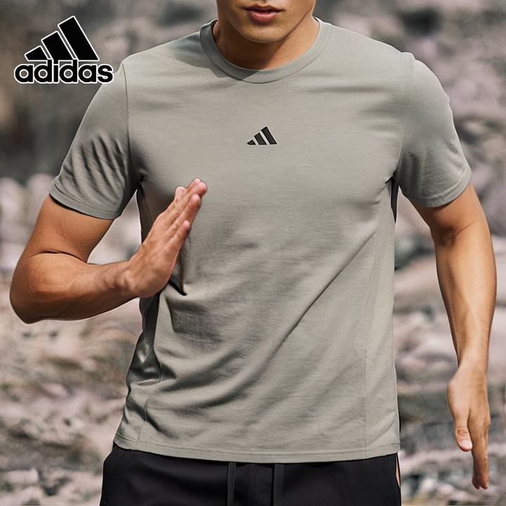 阿迪达斯 （adidas）冰丝凉感短袖男装夏季透气快干健身运动服弹力圆领纯色上衣T恤衫 IS3817/不贴身/穿着舒适 S /175/88A ...