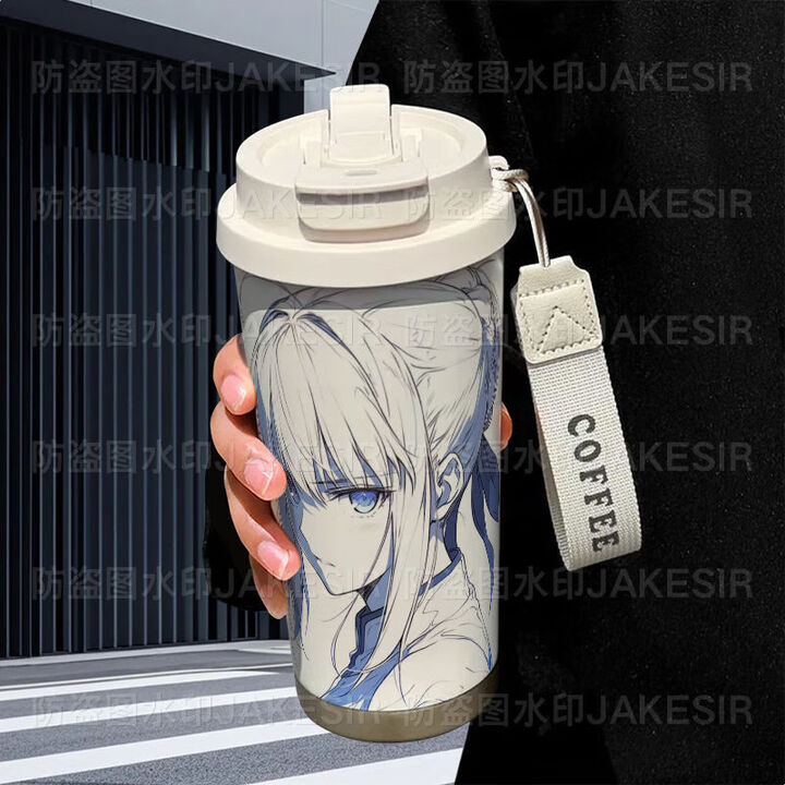 畔叙豆saber周边水杯 fate吾王保温杯不锈钢高颜值吸管双饮大容量咖啡杯 款式11 520ML-316不锈钢内胆【图片 价格 品牌 报价】-京东