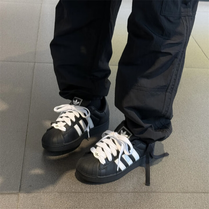 阿迪达斯（adidas）originals Superstar 2白黑男女柔软舒适百搭时尚潮流低帮板鞋 KK4474黑白 38.5 ...