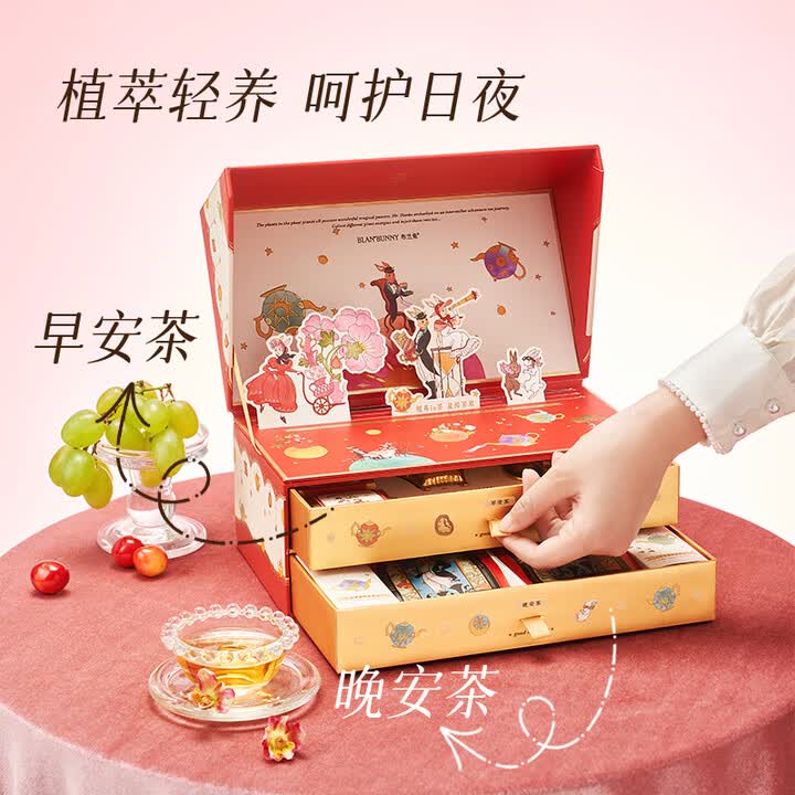 布兰兔（Blan Bunny）blanbunny植萃轻养日夜茶花果茶礼盒多口味乌龙茶创意礼物 花果茶礼盒【早安茶+晚安茶+海星【图片 价格 ...