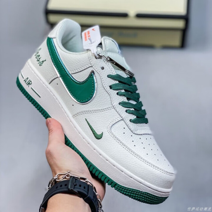 CLENIKEEDNIKE AIR莆田空军一号新款AF1小勾浅灰低帮男女潮流时尚百搭板运 主图AFI-白绿NIKE 42 NIKE【图片 价格 ...