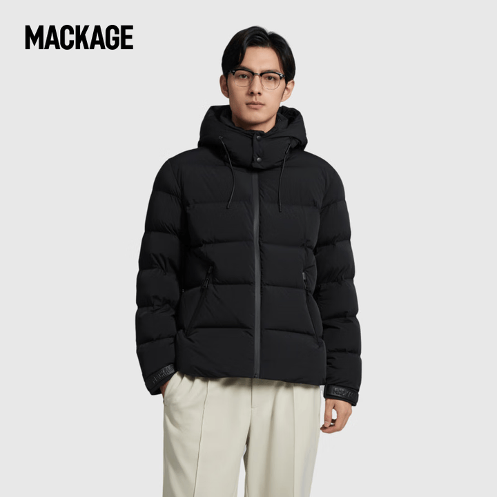 MACKAGE男士 SAMUEL连帽保暖休闲直筒流行羽绒服情侣款外套上衣 黑色 40【图片 价格 品牌 报价】-京东