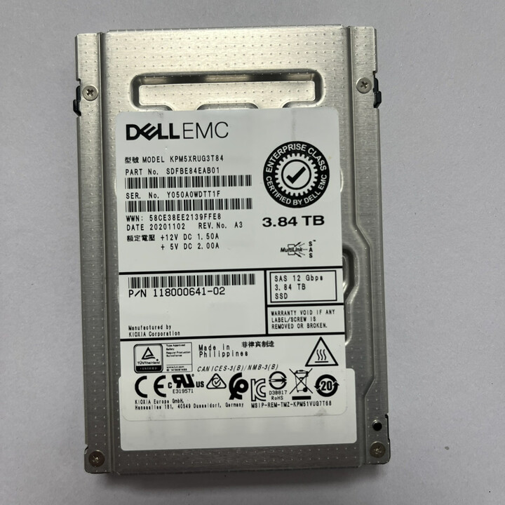 EMC戴尔东芝铠侠3.84T 12G SAS KPM5XRUG3T84 118000641 520 拆机盘 3.84T【图片 价格 品牌 报价】-京东