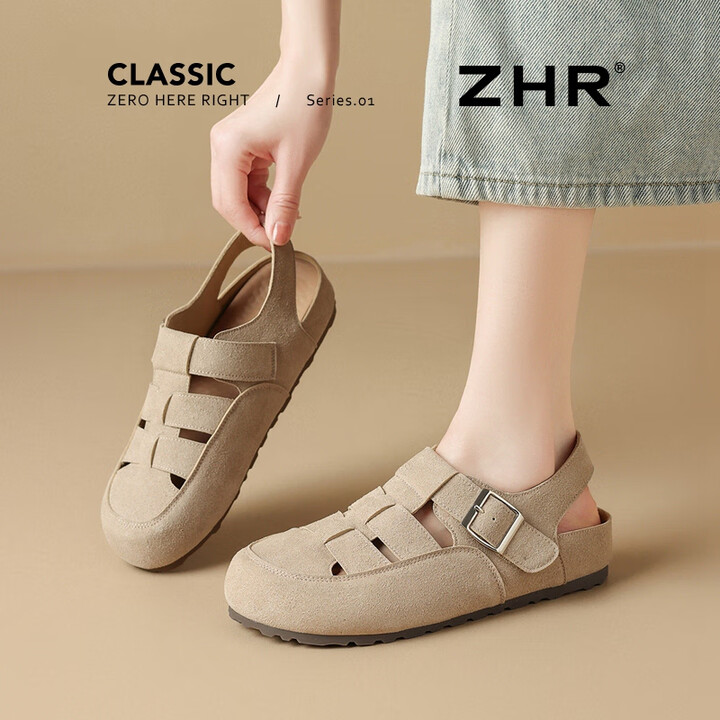 【ZHR女士罗马凉鞋】ZHR则则罗马凉鞋女夏季编织透气勃肯鞋女复古软底女鞋 AB120 卡其色 36 【行情 报价 价格 评测】-京东
