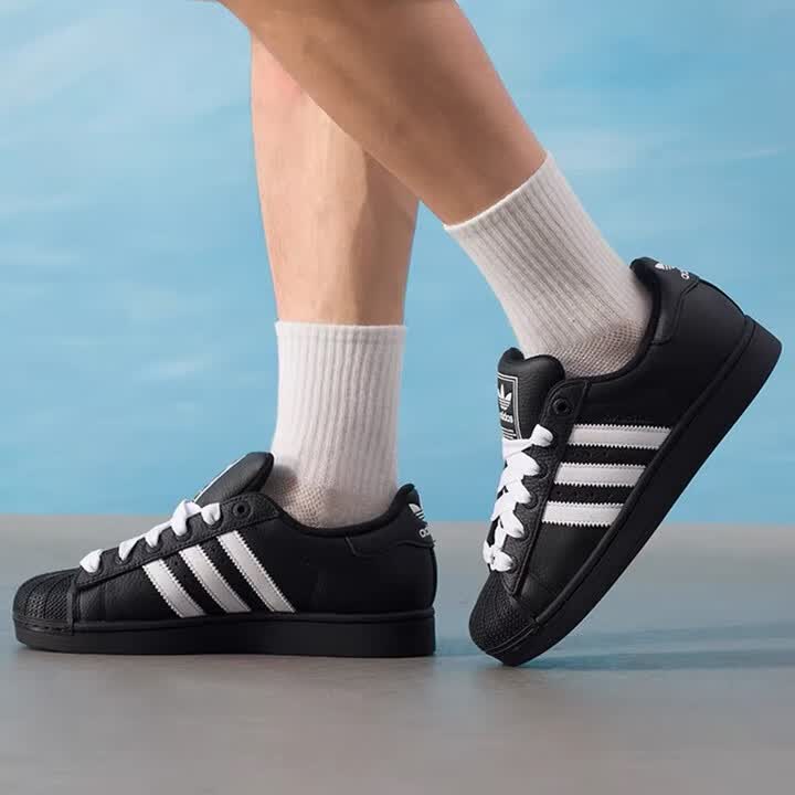 阿迪达斯（adidas）originals Superstar 2男女同款黑白色低帮休闲百搭舒适轻便板鞋 KK4474黑白 35.5 ...