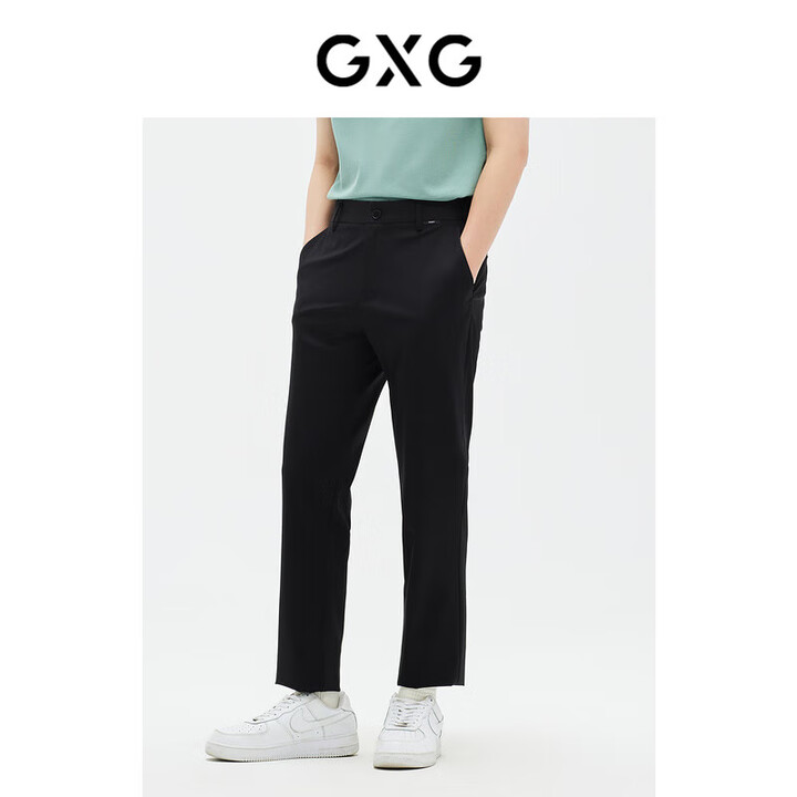 【GXGGE1020837C】GXG男装 长裤西裤小脚锥形弹力 23年夏季 黑色 165/S【行情 报价 价格 评测】-京东