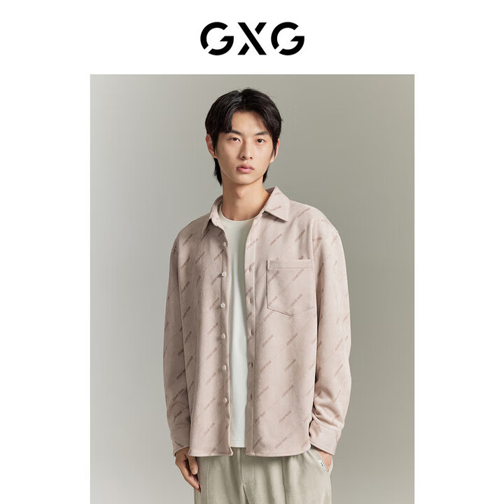 【GXGGEX10314713】GXG男装双色印花长袖衬衫外套 米色 185/XXL【行情 报价 价格 评测】-京东