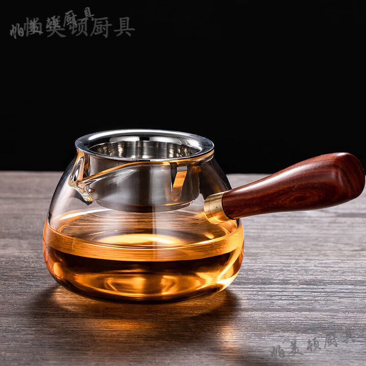 特厚木把玻璃公道杯茶漏一体茶器功道分茶杯茶海茶壶加厚耐热侧把 特厚-360ML木把公杯+茶漏【图片 价格 品牌 报价】-京东